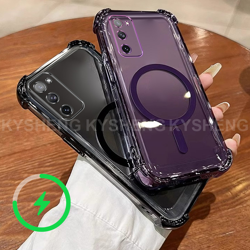 SAMSUNG สําหรับSamsung S20 S21 FE S21 S20 PLUS S21 S20 ULTRAเคสโทรศัพท์TPUชาร์จแม่เหล็กสี่มุม ...