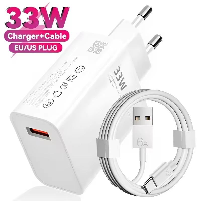 33W USB Charger Power Adapter USB Type C ชุดสายเคเบิลสําหรับโทรศัพท์ ...