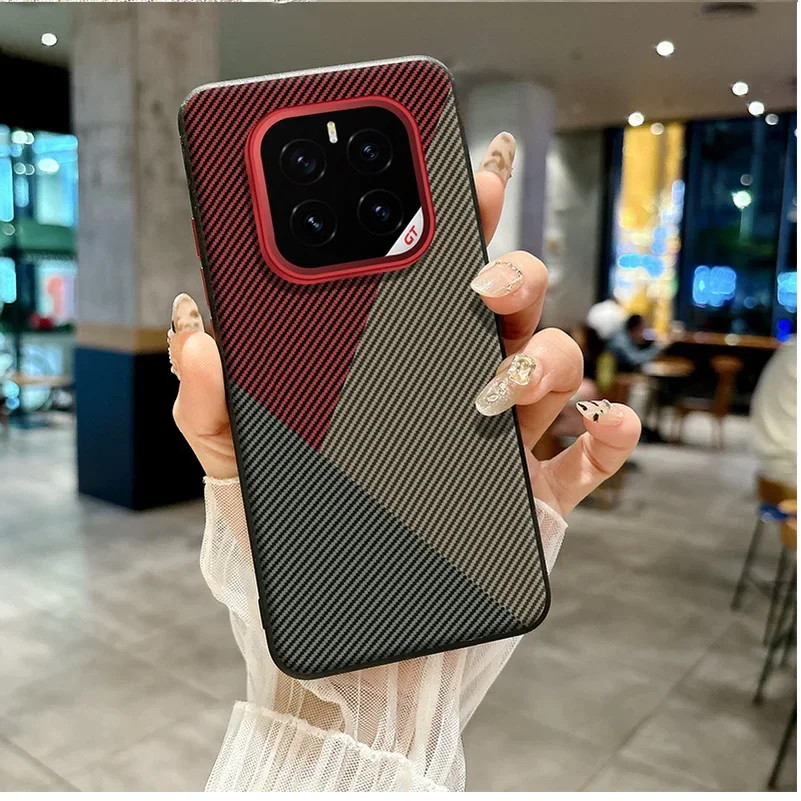 สําหรับ Honor GT Pro Power 5G กรณีหนังหรูหราคาร์บอนไฟเบอร์ Ultra-thin ...