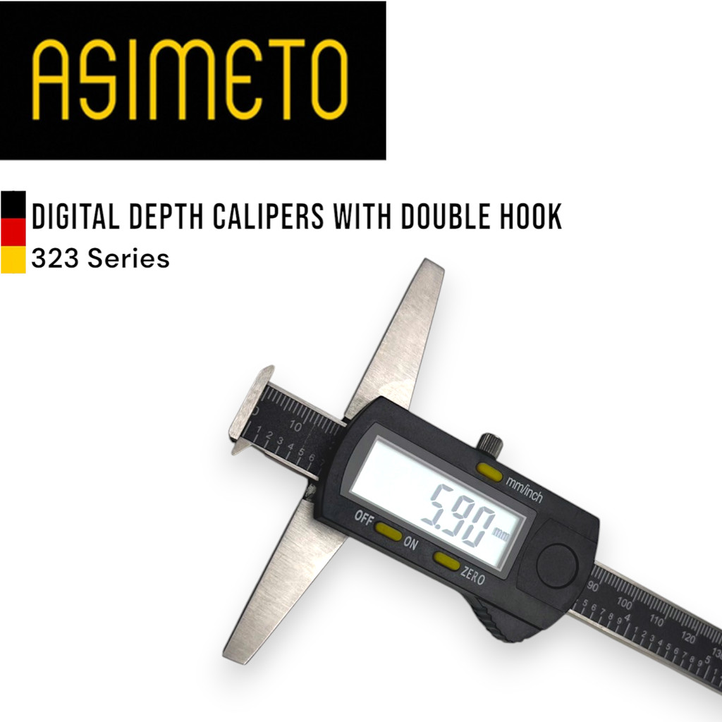 Asimeto เวอร์เนียร์ดิจิตอลวัดลึก แบบ Double Hook Digital depth calipers ...