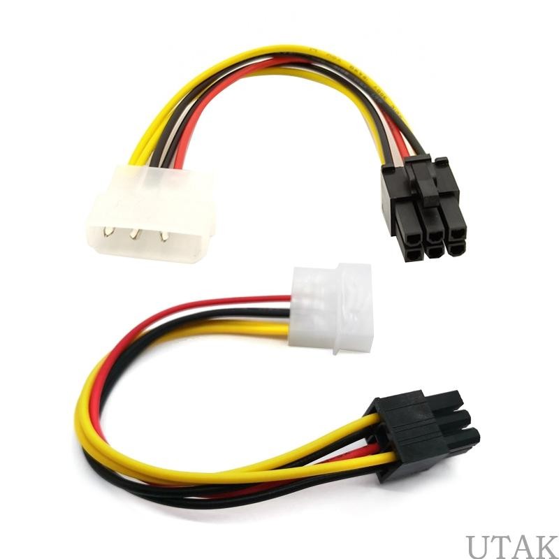 TUAKE 4 Pin Molex ถึง 6 Pin PCI-Express PCIE การ์ดวิดีโออะแดปเตอร์แปลง ...
