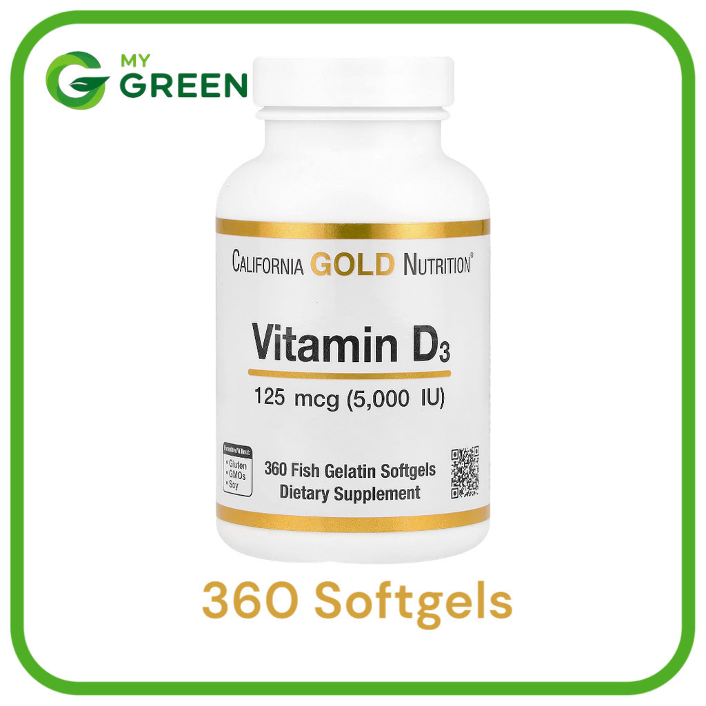 California Gold Nutrition, Vitamin D3, 125 mcg (5,000 IU), 360 Fish ...