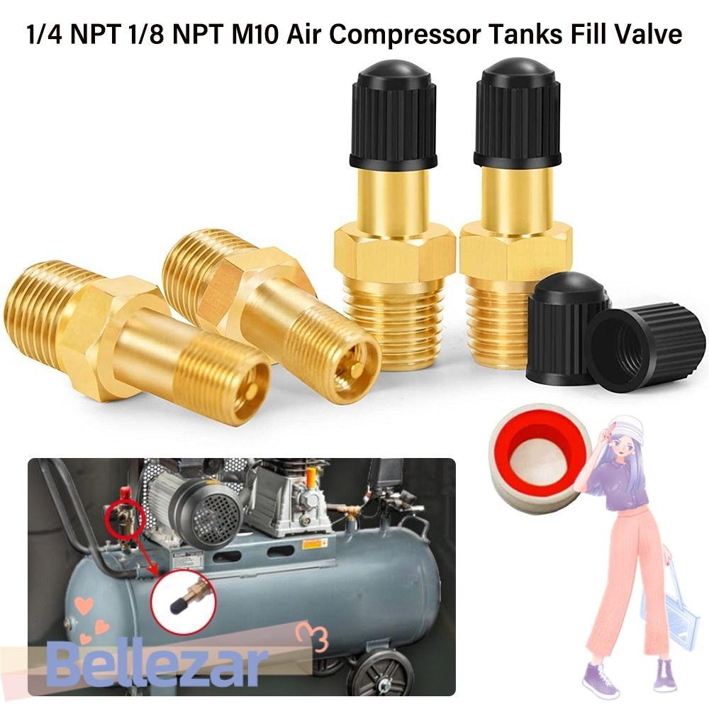 BELLEZAR Schrader Valve, Anti-Corrion 1/4 NPT 1/8 NPT M10 Air Compressor ถังเติมวาล์ว,ปฏิบัติ ...