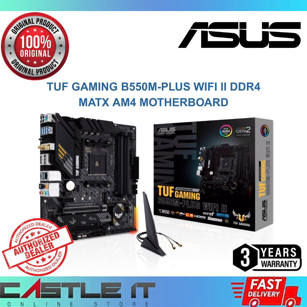 ASUS TUF GAMING B550M-PLUS WIFI II DDR4 mATX AM4 เมนบอร์ดรองรับ Ryzen ...