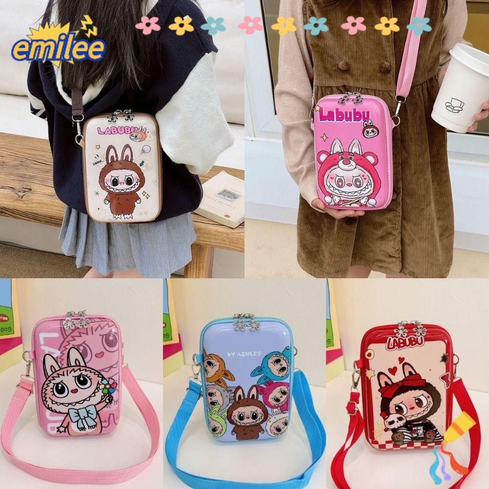กระเป๋าใส่เหรียญ EMILEE, กระเป๋าสะพายข้าง PVC การ์ตูน Labubu, กระเป๋า ...