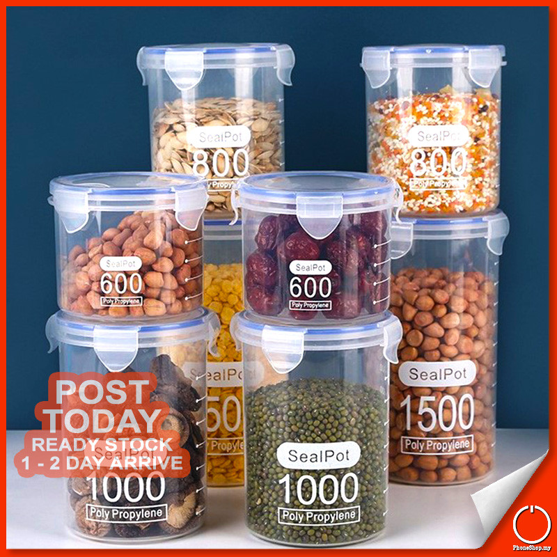 MOISTURE BLOCK กล่องเก็บอาหารพลาสติก Airtight Canister Organizer Balang ...