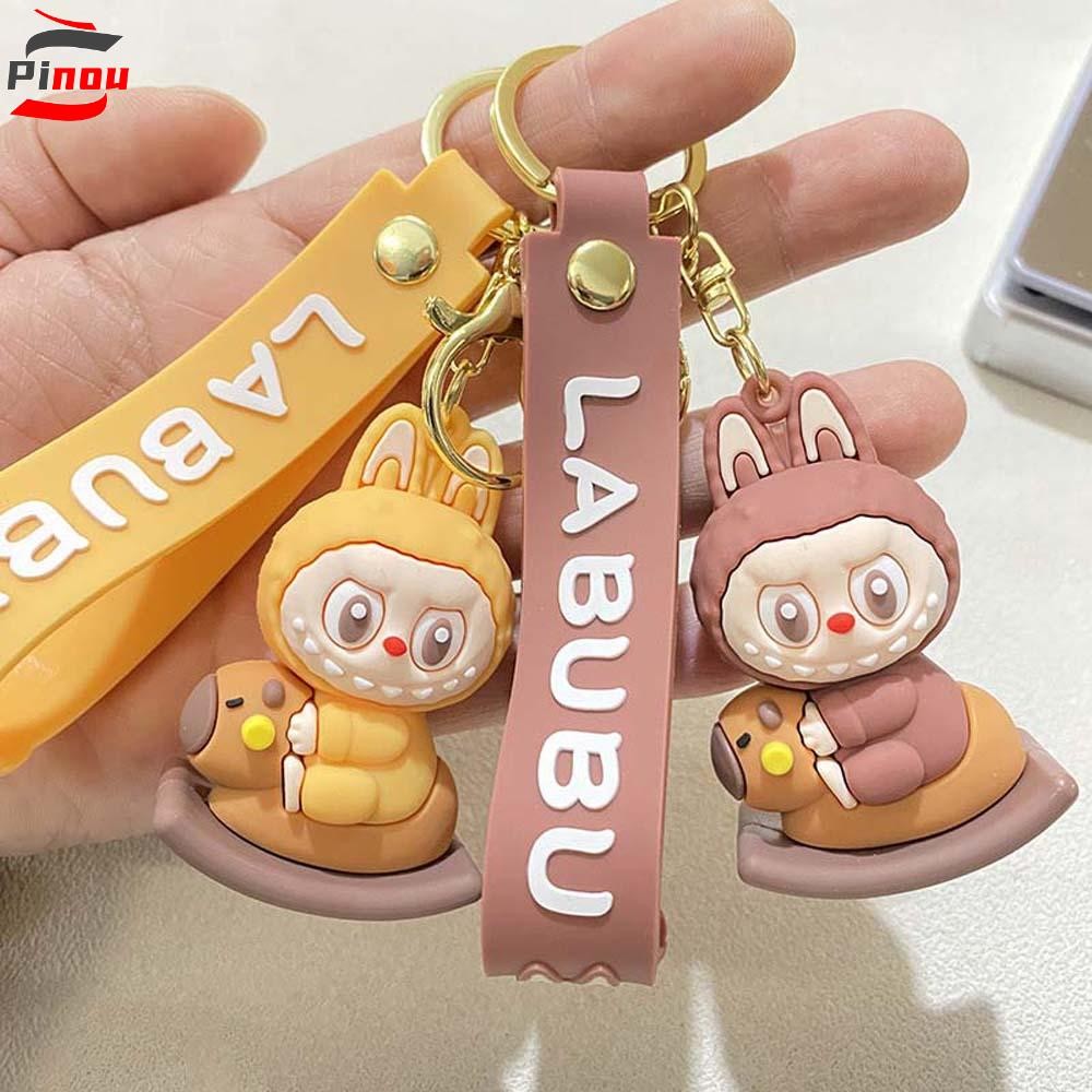 PINOU Labubu พวงกุญแจตุ๊กตา,กระเป๋าเป้สะพายหลัง Charms การ์ตูน Labubu ...