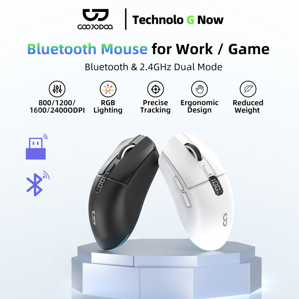 GOOJODOQ Lightweight Dual-mode Rechargeable Mouse 4 levels DIP ...
