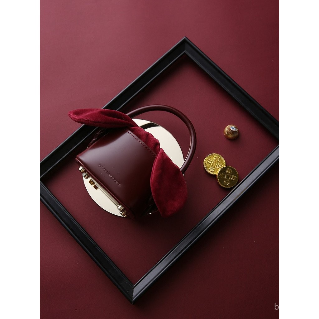 กระเป๋ากระต่ายขนาดเล็กดีไซน์ดั้งเดิม RCLAB กระเป๋าปีกระต่ายสำหรับผู้หญิง กระเป๋าสะพายข้างลิปสติก ...