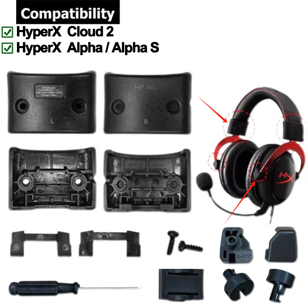 แถบคาดศีรษะหัวเข็มขัดบานพับพลาสติกสําหรับ HyperX Cloud II 2/ Alpha / Alpha S อะไหล่ซ่อมเปลี่ยนหู ...