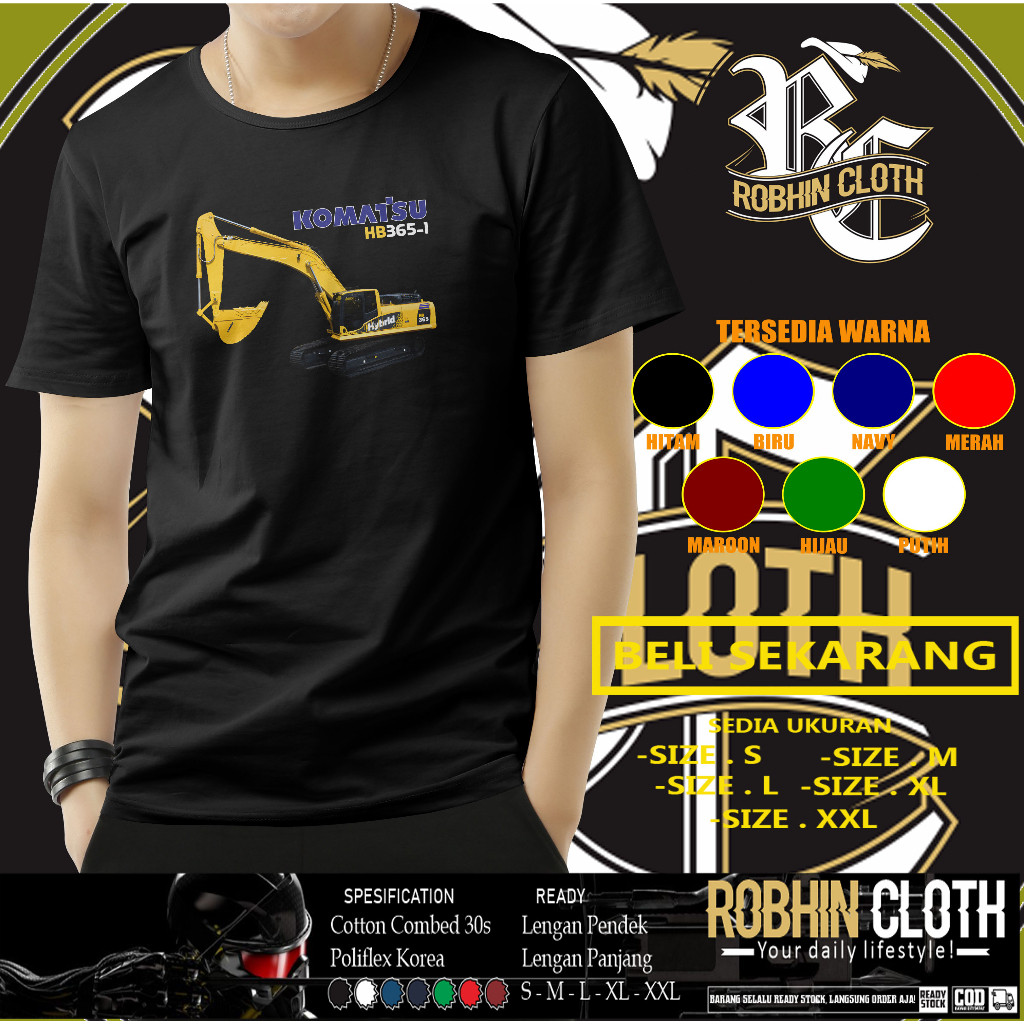Komatsu HB365-1 เสื้อยืดไมโครไฟเบอร์สำหรับ-operatorHeavyEquipment ใส่ ...
