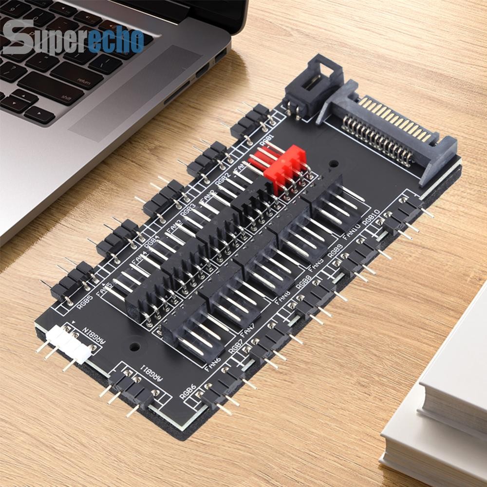 2 in 1 พัดลม LED Controllers 5V 3PIN ARGB SATA Power Splitter อะแดปเตอร ...
