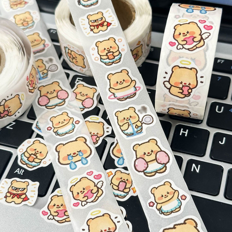 Butter Little Bear Rolls Sticker Cute DIY Hand Ledger Sticker ...