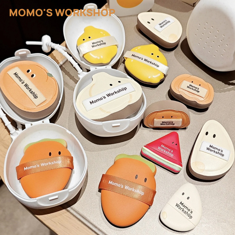MOMO'S WORKSHOP พัฟแป้ง แป้งพัฟ เบนโตะ ซีรีส์ มะเขือเทศและไข่ แป้งพัฟนุ่มสุดๆ | Shopee Thailand
