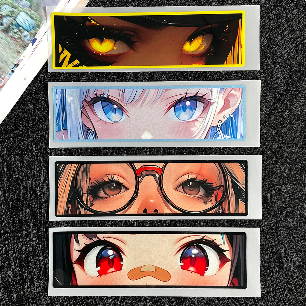 JDM สไตล์ Anime Girl Eyes สติกเกอร์รถจักรยานยนต์รถหน้าต่างสะท้อนแสงกัน ...