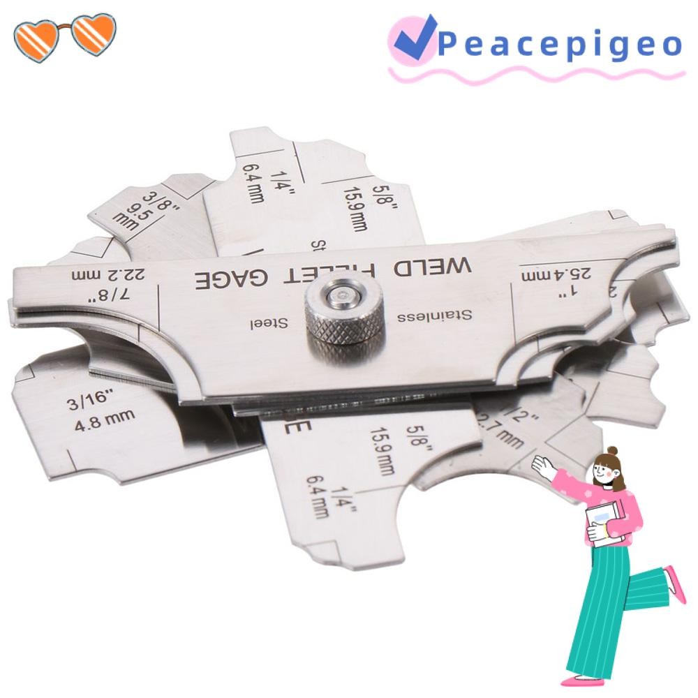 PEACEPIGEO 7PCS เชื่อม Fillet Gages ชุด, MG-11 โลหะเชื่อมวัดเครื่องมือ MM & นิ้ว 1/8-1 เชื่อม ...