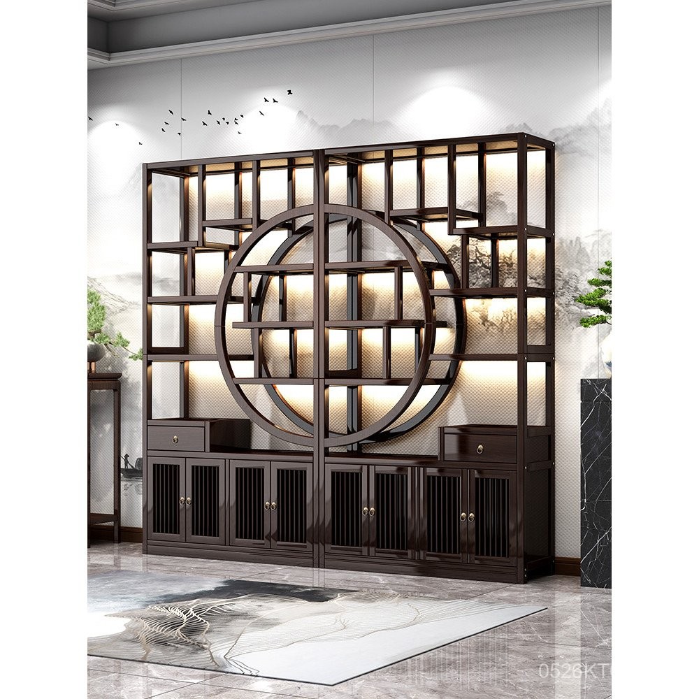 ห้องชาไม้เนื้อแข็ง Duobao Pavilion A8L ชั้นวางของ Curio ตู้ชา ชั้นวาง ...