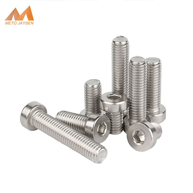 M3 M4 M5 สแตนเลส 304 Hex ซ็อกเก็ต Bolt สกรูหัวบาง Solid Fasteners ความ ...