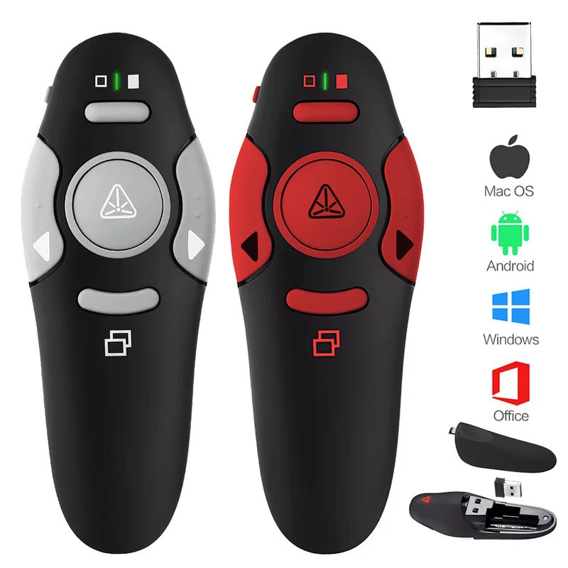 การนําเสนอ Powerpoint 2.4GHz Wireless USB PPT Flip Pen Pointer Clicker ...
