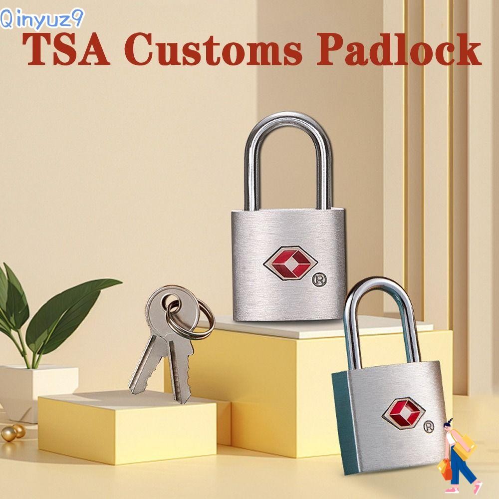 QINYUZ9 Customs Lock, Silver TSA ล็อคกระเป๋าเดินทาง, พร้อม 2 ปุ่ม Anti ...