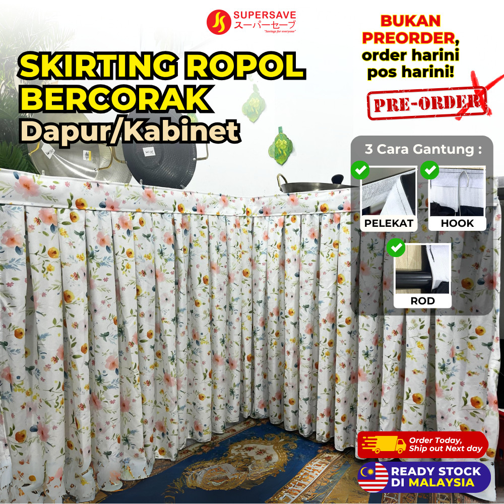 SUPERSAVE Skating Dapur Ropol ตู้ผ้าม่านตาราง Top Sinki Kain Tutp ...