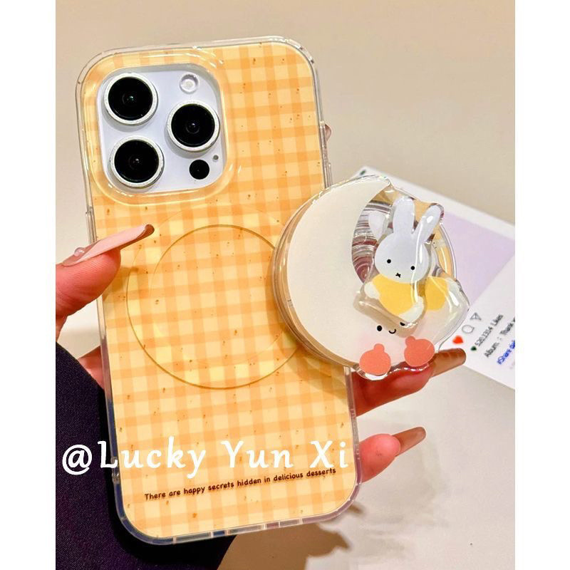 Miffy Rabbit Moon วงเล็บแม่เหล็กเหมาะสําหรับ iPhone16/15promax เคส ...