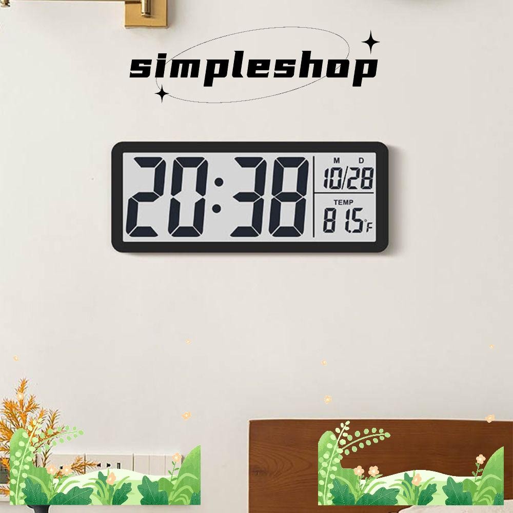 SIMPLESHOP นาฬิกาแขวนอิเล็กทรอนิกส์, นาฬิกา LED ดิจิตอลอเนกประสงค์ติดผนัง, นาฬิกาตั้งโต๊ะจอแสดง ...