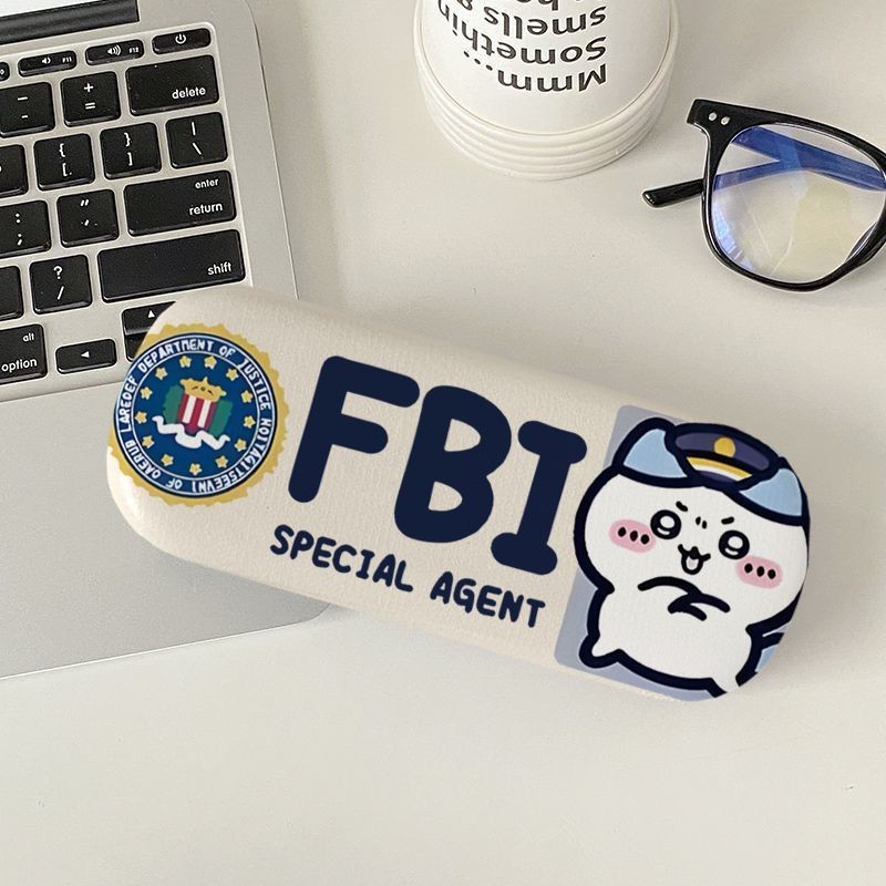 Xiaoba FBI แว่นตา High-End ครีมกล่องเก็บแว่นตาแบบพกพาสำหรับสายตาสั้น pu ...