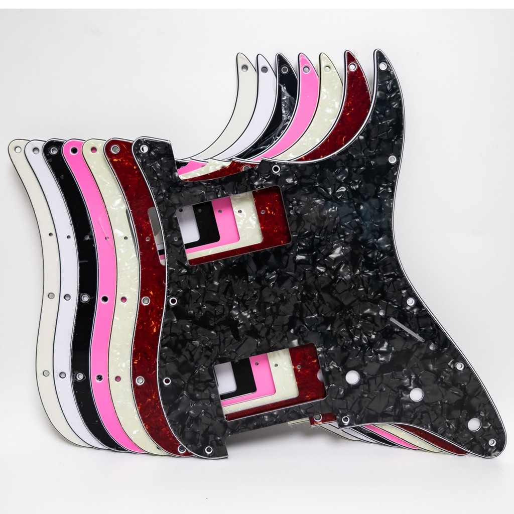 Pro 11 หลุมรอบมุม HH Strat Pickguard 2 Humbuckers 3 หม้อสําหรับอเมริกัน ...