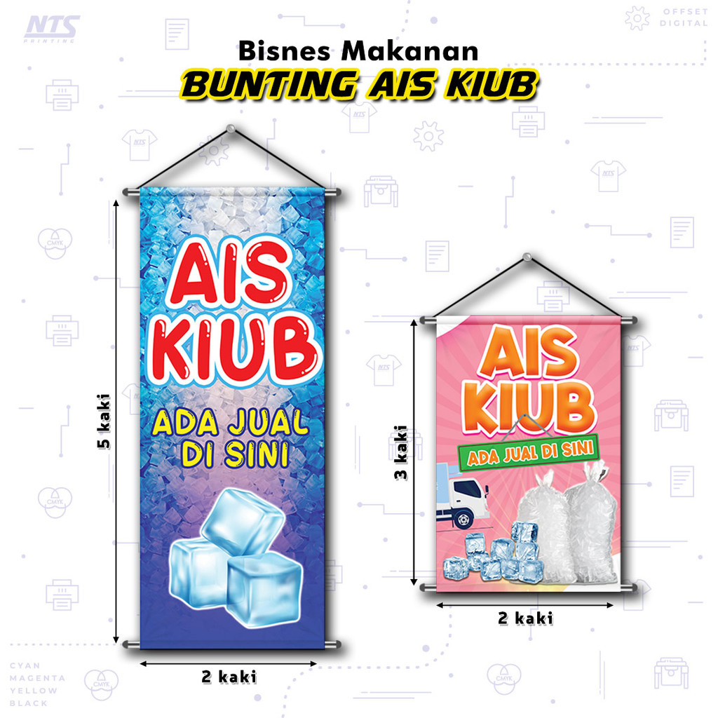 DESIGN ️ BUNTING AIS KIUB - GERAI / KEDAI JUAL AIS / PASAR PAGI ...