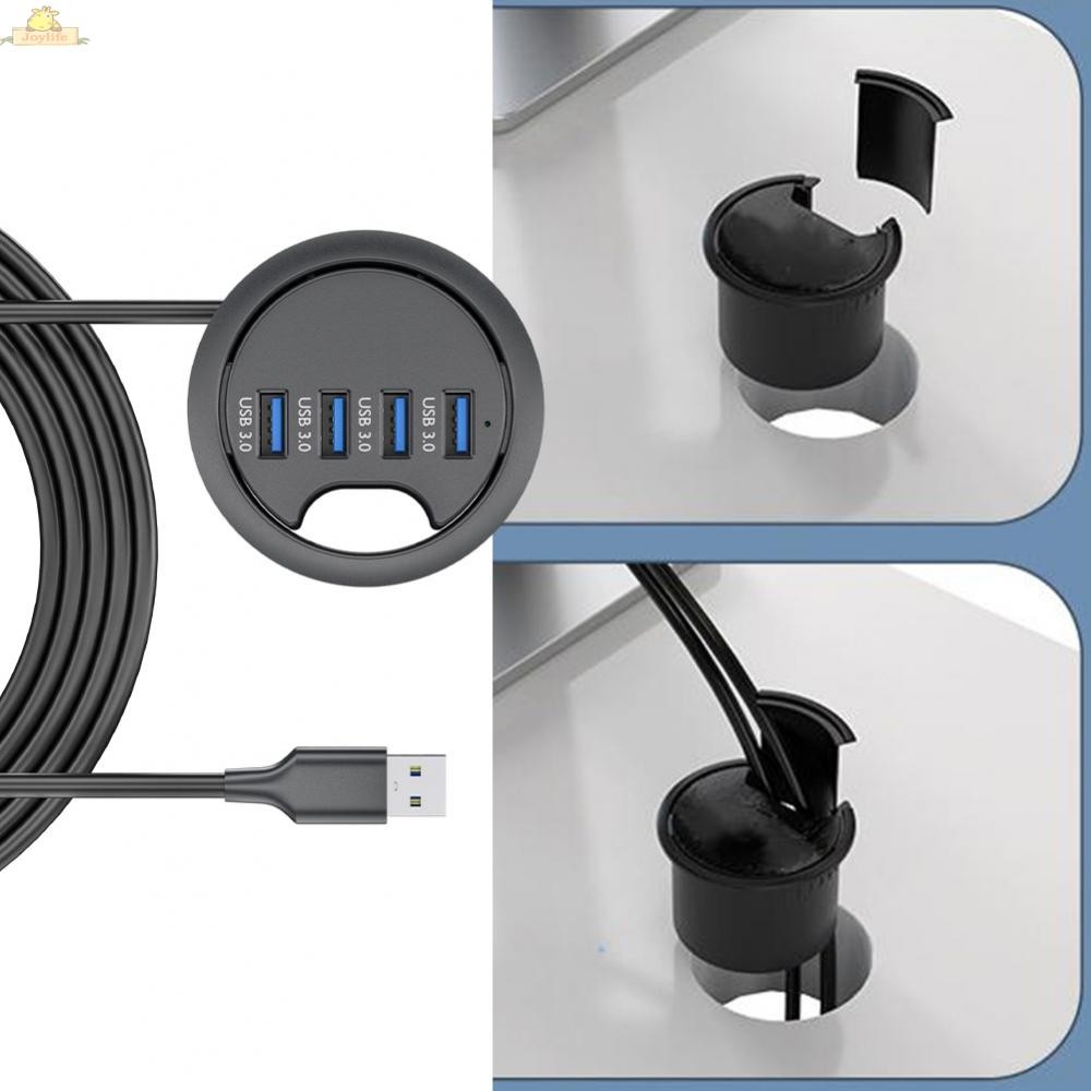 โต๊ะที่มีประสิทธิภาพ Grommet Hub พร้อม 4 USB 3 0 พอร์ตสําหรับ ...