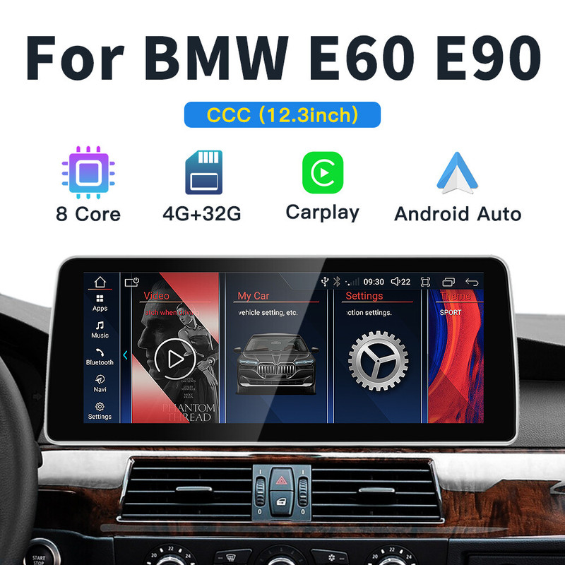 12.3" CarPlay Android 13 เครื่องเสียงรถยนต์ GPS Navi WIFI สำหรับ BMW ...