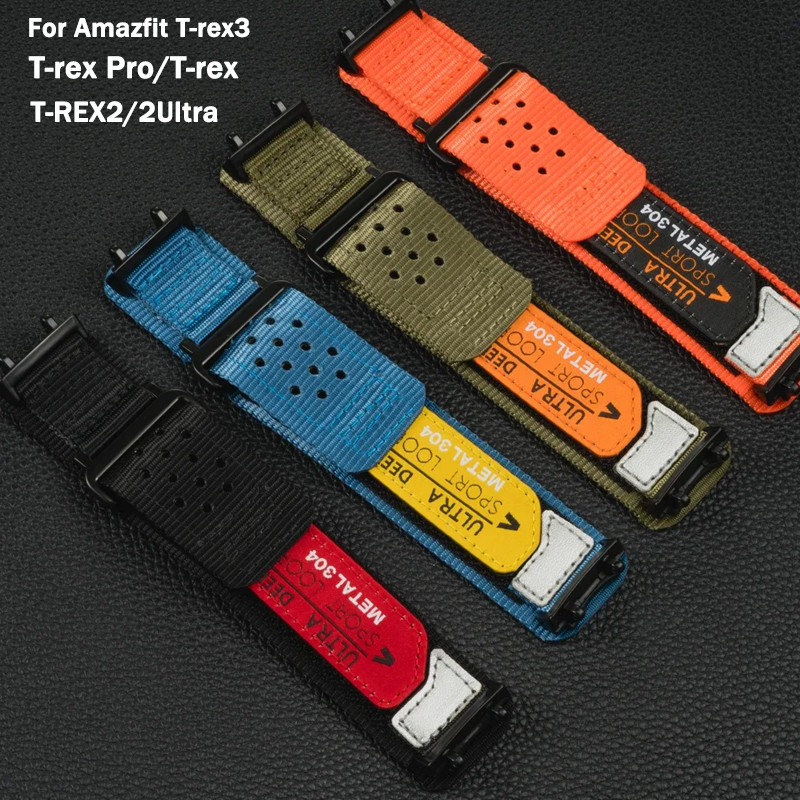 สายรัดไนลอนสําหรับ Huami Amazfit T-rex3 2/2 Ultra สร้อยข้อมือสําหรับ Amazfit T-rex Pro ...