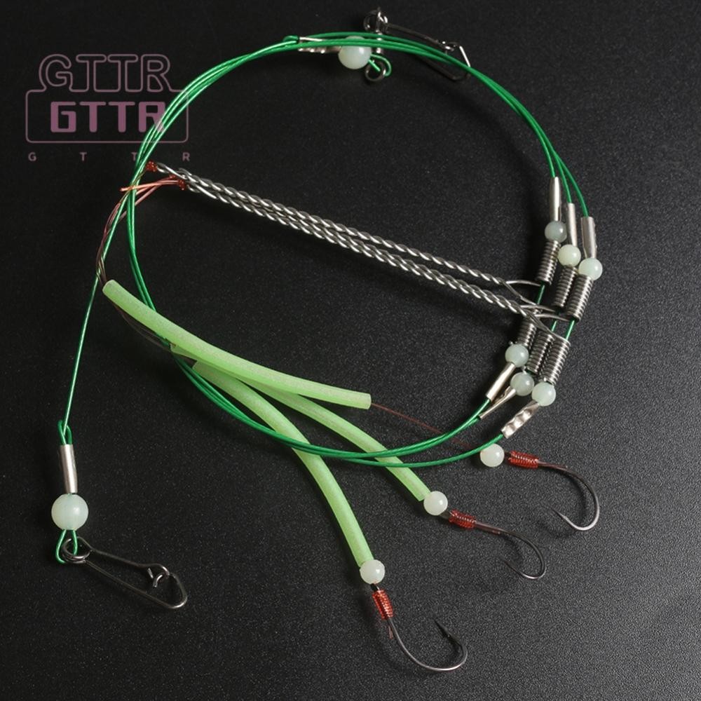 ตกปลาทะเลผลไม้สีขาว Luminous Wire Horizon Tandem Hooks Set | Shopee ...
