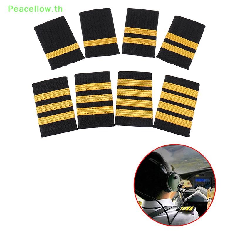 Peacellow 1 คู่อินทรธนู Professional Pilot Uniform Epauets Gold Stripe ...