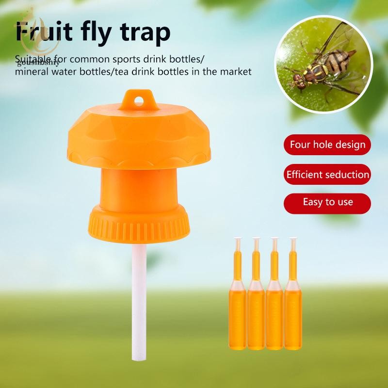 [GOOY] ผลไม้สีเหลือง Fly Trap Killer หมวกพลาสติกฟองน้ํา Stick Garden ...