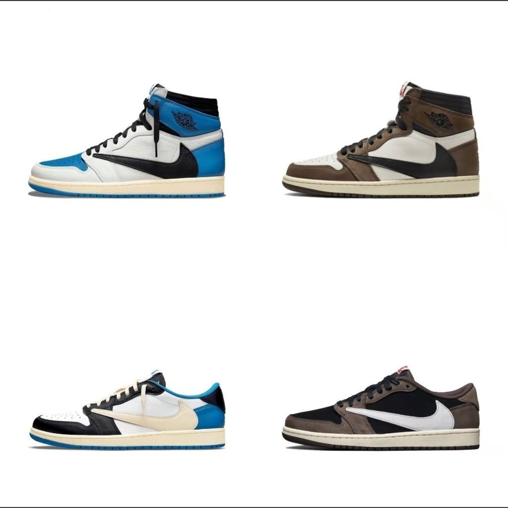 ฟรี travis SCOTT X Fragment x JORDAN 1 Low We AJ1 DM7866-140 CQ4277-001 ...