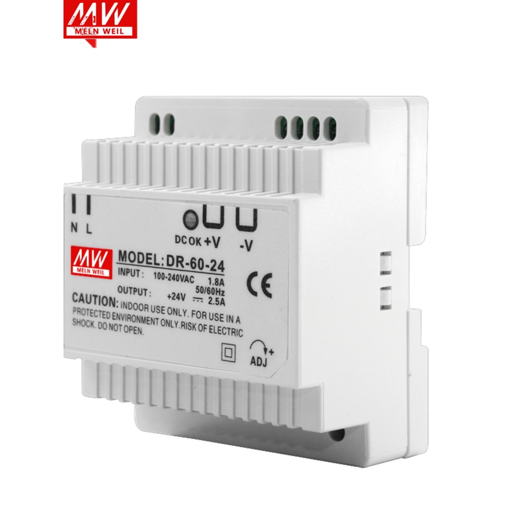MEAN WELL คู่มือรางประเภทการติดตั้ง Switching Power Supply DR-60W-24V2.5A 15W/30W/45W 5V3A 12V5A ...