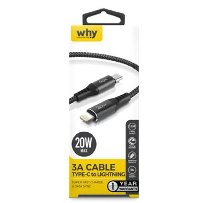 สายชาร์จเร็ว 20W Why 3A (UC-1351i) / 60W UC-1341C สำหรับ iPhone Tablet ...