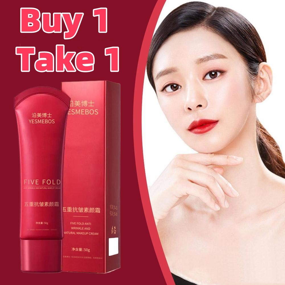 [ซื้อ 1 แถม 1] Five Fold Makeup Cream Tone Up Moisturizing Brightening ...
