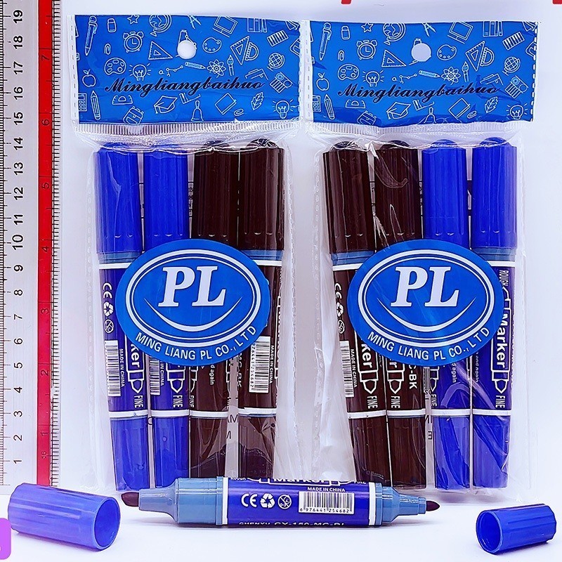 ZB1 HOME ปากกาเคมี 2 หัว BLACK， BLUE สำหรับการคัดเลือก,4PCS | Shopee ...