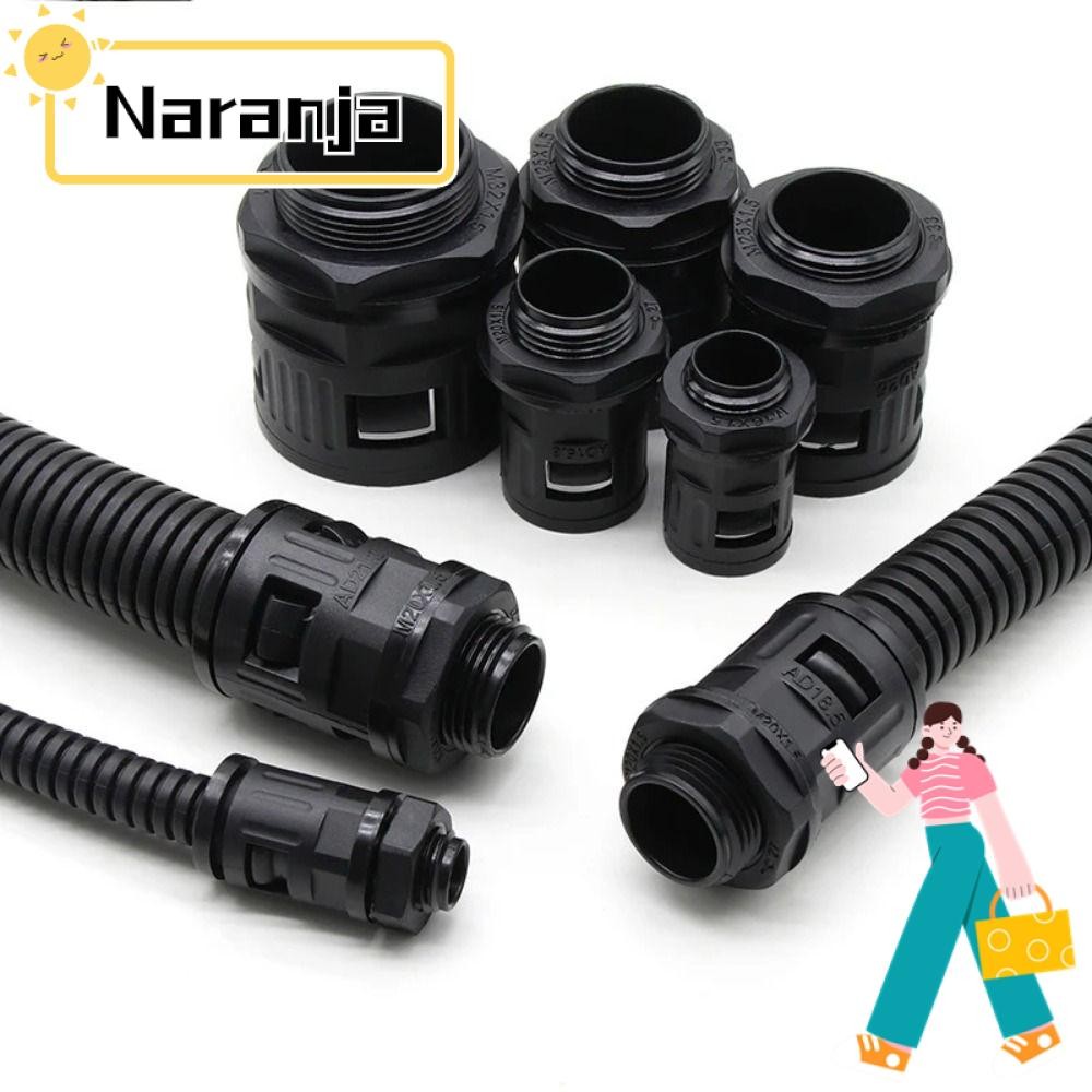 ข้อต่อท่อลูกฟูก NARANJA, ขั้วต่อท่อพลาสติกสีดําหลายขนาด, สายพลาสติก AD13 Gland PP ท่อลูกฟูก ...