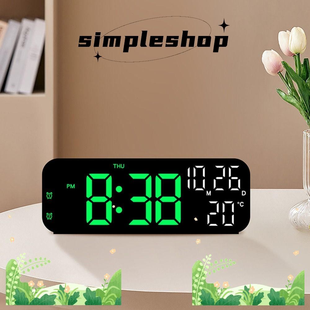 SIMPLESHOP นาฬิกา LED ดิจิตอล, นาฬิกาอิเล็กทรอนิกส์วันที่อุณหภูมิแบ็คไลท์, คุณภาพสูง 12/24H ...