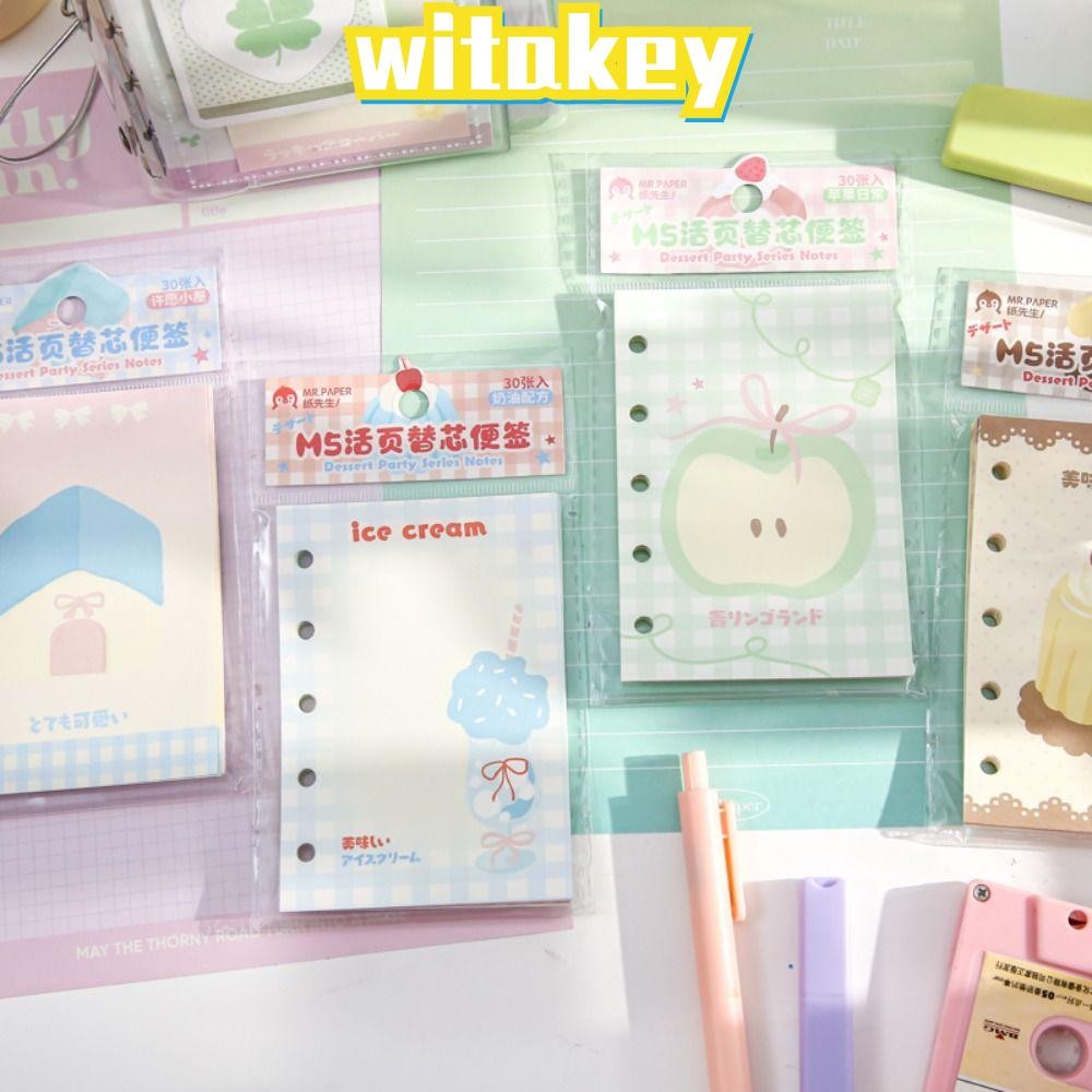 WITAKEY ไดอารี่ Notepad, แผ่นบันทึกซีรีส์ขนมหวานอเนกประสงค์, 30 แผ่นของขวัญการ์ตูนสมุดภาพกระดาษ ...