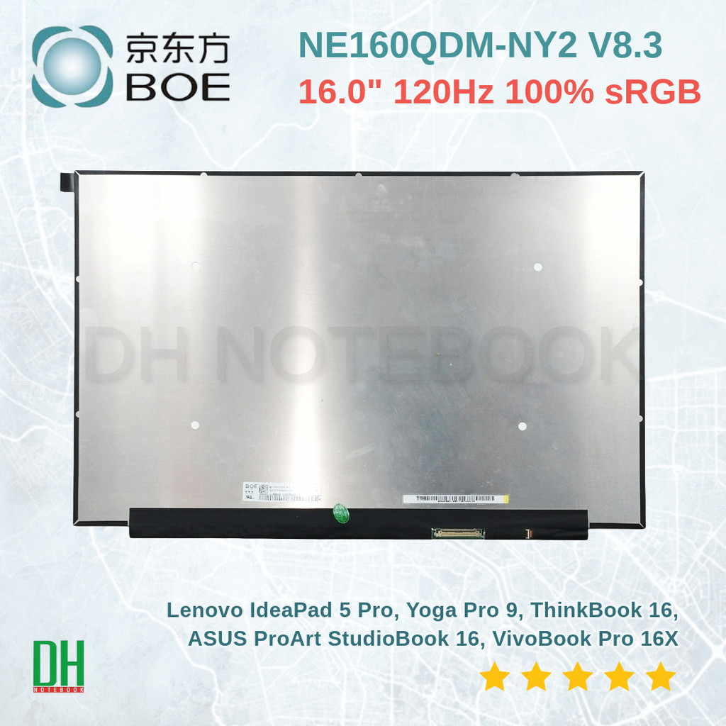 อะไหล่หน้าจอโน้ตบุ๊ก BOE 16 นิ้ว 2560x1600 120Hz IPS สำหรับ Lenovo IdeaPad 5 Pro, Yoga Pro 9 ...