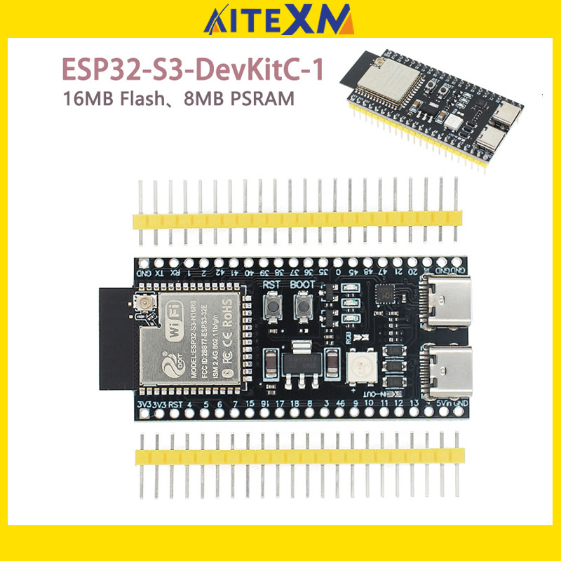 Esp32-s3 บอร์ดพัฒนา 2.4G Wifi โมดูลสําหรับ Arduino ESP IDF ESP32-S3-WROOM-1 N16R8 44Pin Type-C ...