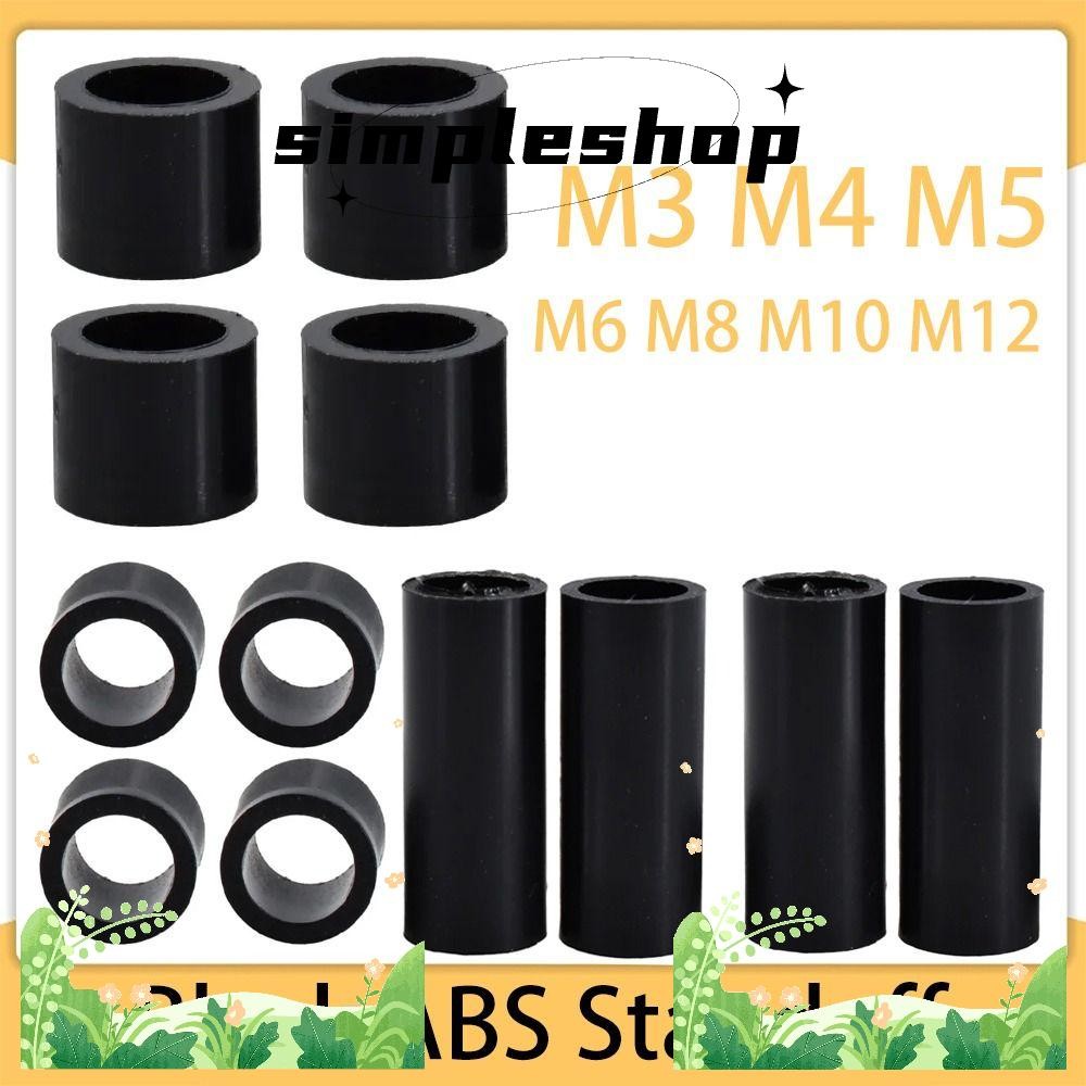 SIMPLESHOP 10 ชิ้น/แพ็ค Hollow Standoff, Non-Threaded TV ติดตั้งคอลัมน์เสา ABS Spacer, M3-M10 ...