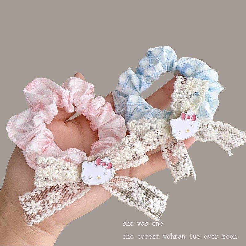 หวานการ์ตูน Hello Kitty ยางรัดผมหญิง Ins เชือกผมโบว์น่ารัก | Shopee Thailand