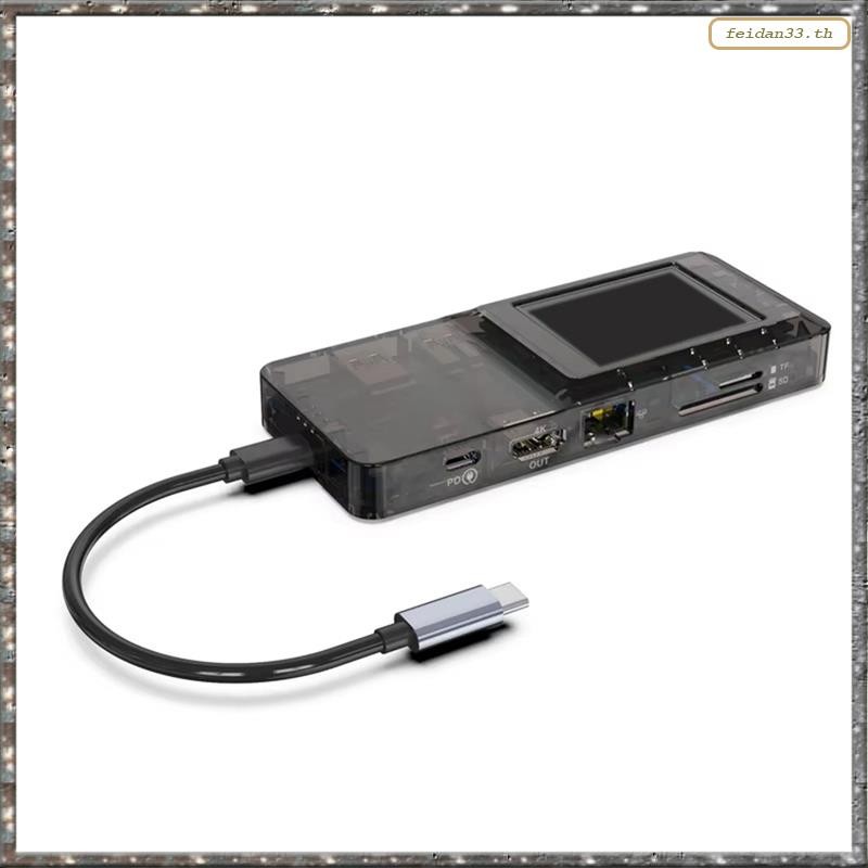 [LHY] 0108-D Typec L Stream Dec Visual Docking Station พอร์ตเครือข่าย Docking Station ปุ่มที่ ...