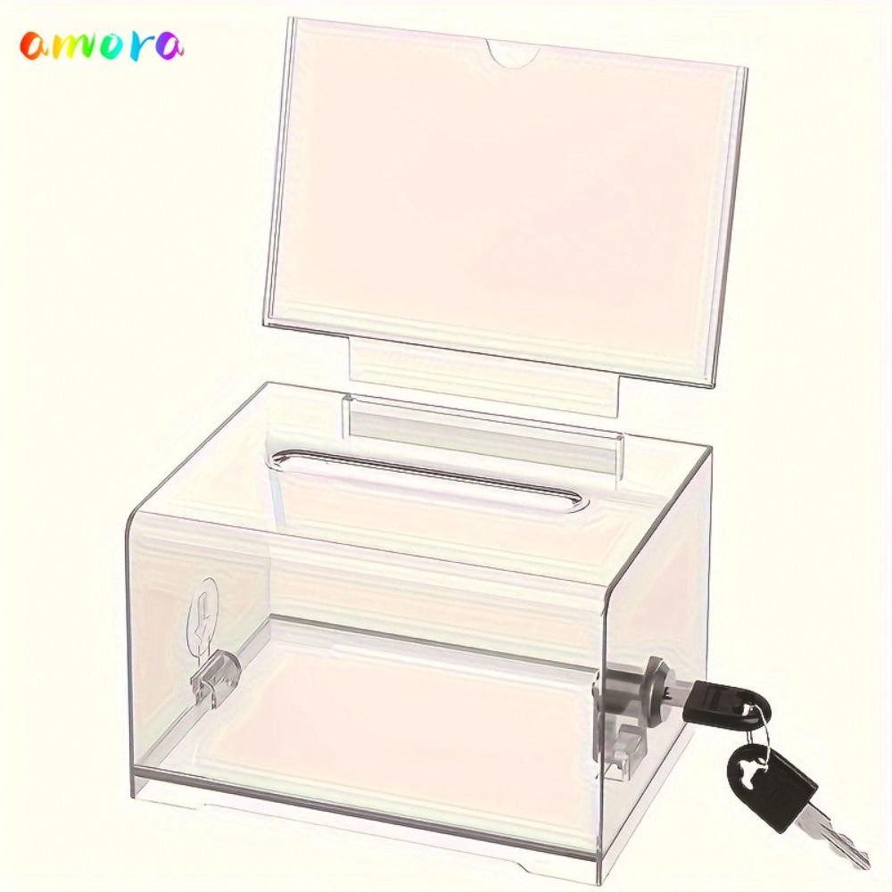 AMORA Donation Box,อะคริลิคพร้อมล็อคBoot Box,Creative Coin Storage ...